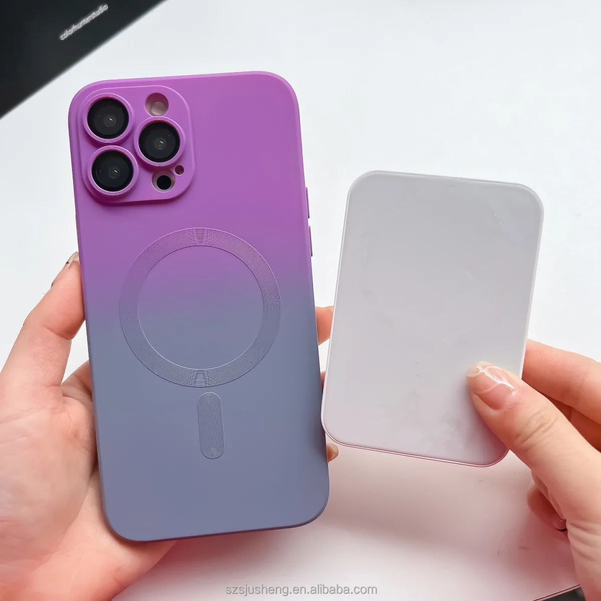 Luxury Magsafe Wireless Charge Gradient Pattern Phone Case For Iphone ...