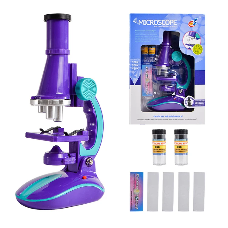Diy Assembled Toys Kids Learning Educational Toys Alloy Microscope Set ...