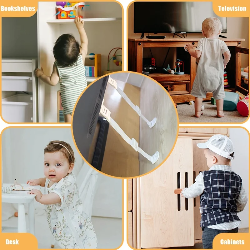 Heavy Duty Dual Tv Safety Straps For Child Protection Baby Proofing ...