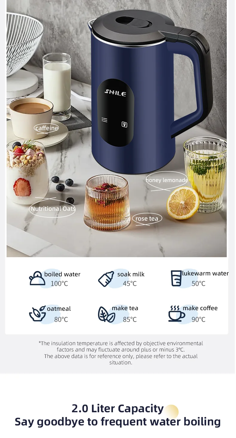 High-quality Stainless Steel Electric Kettle with One-Key Control Buttons