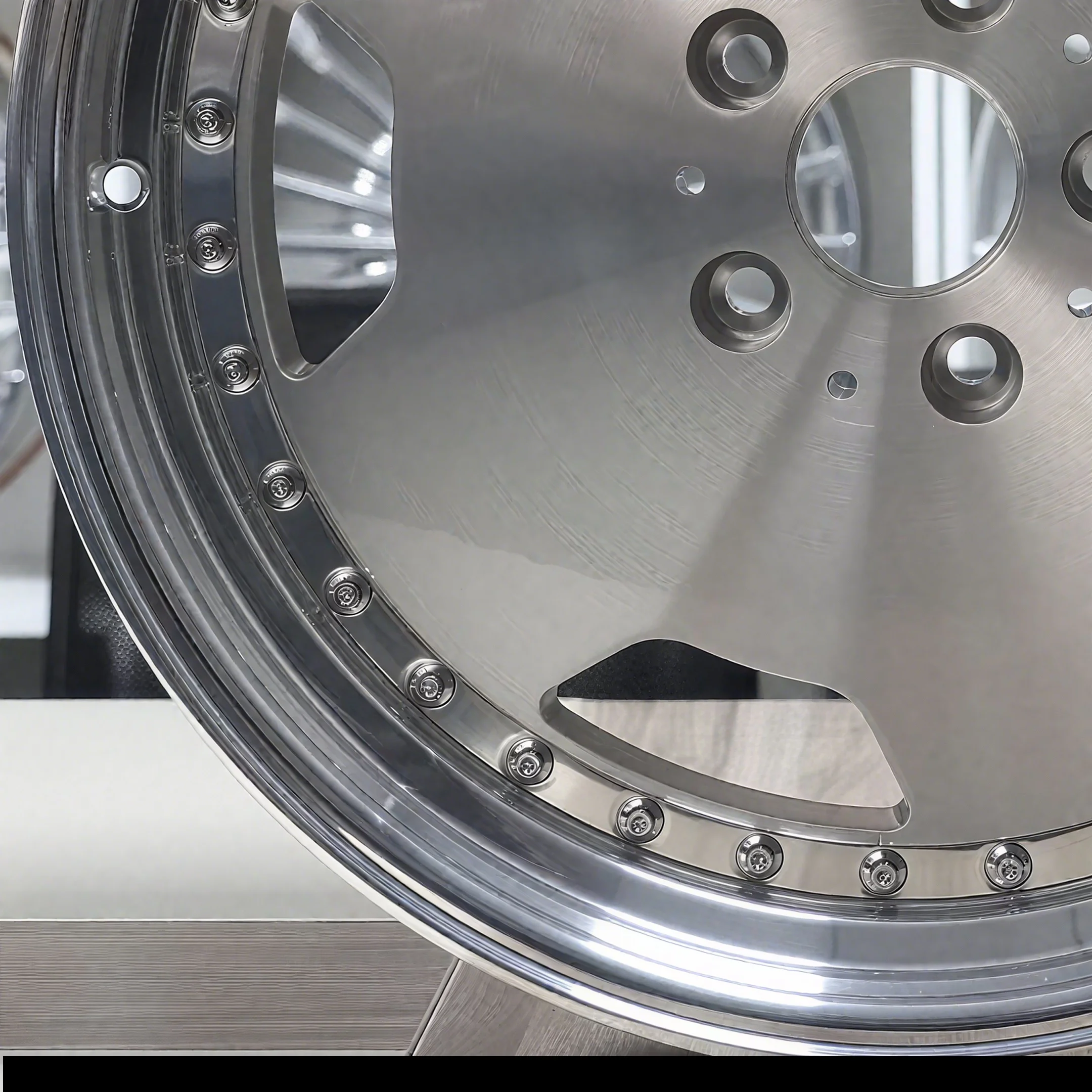 5X112 5X108 5x114.3 White Middle Plate Two-piece Alloy Forged Wheels ...