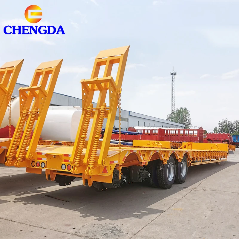 Extendable New Low Bed Semi-trailer Dolly 80 Ton Capacity 4 Axle Semi ...