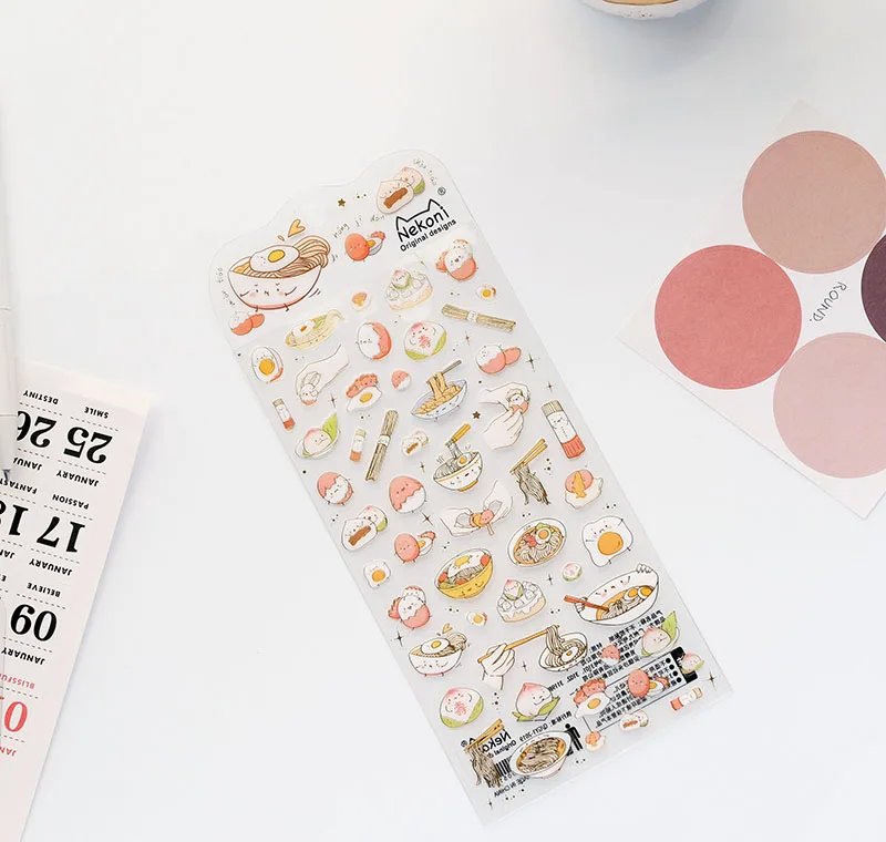 Nekoni Custom Kawaii Chinese Food Stickers Adhesive Decals for Kids ...