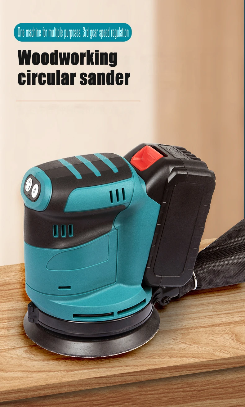 125mm Brushless Electric Mini Circular Sander Metal Derusting Wood Car ...