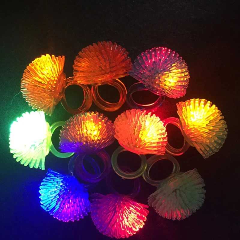 Glowing Luminous LED Light up Bumpy Jelly Rubber Rings Finger Toys ...