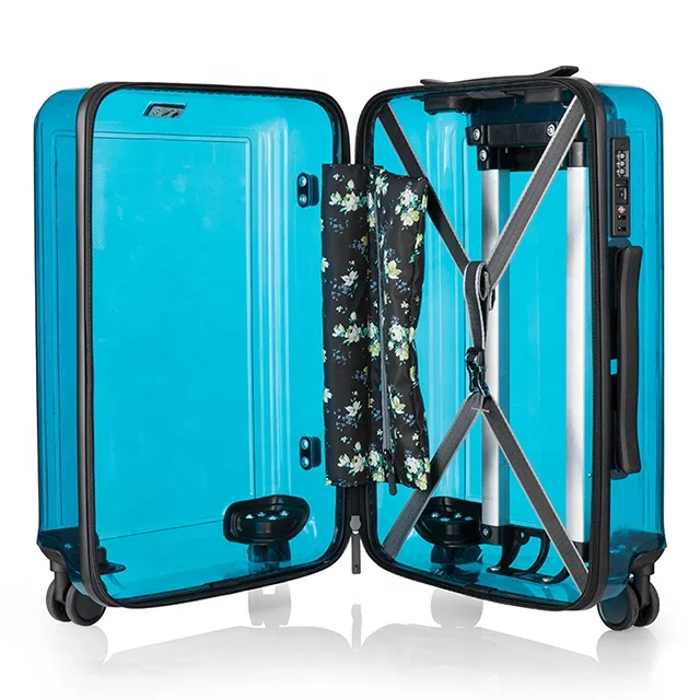 New Fashion Transparent Smart Aluminum Trolley Bags Travel Suitcase ...
