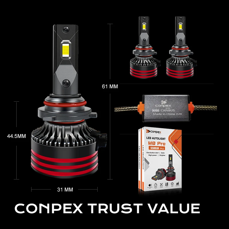 Conpex New Super Bright 360 Degree Dimmable M8 Pro 9005 Canbus Led Headlight Bulb - Buy Csp Chip ...