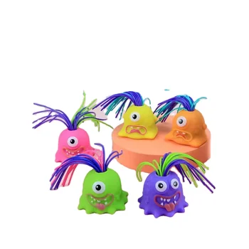 2024 New Arrival Long Hair Squishy Stress Relief Screaming Monster Toys ...