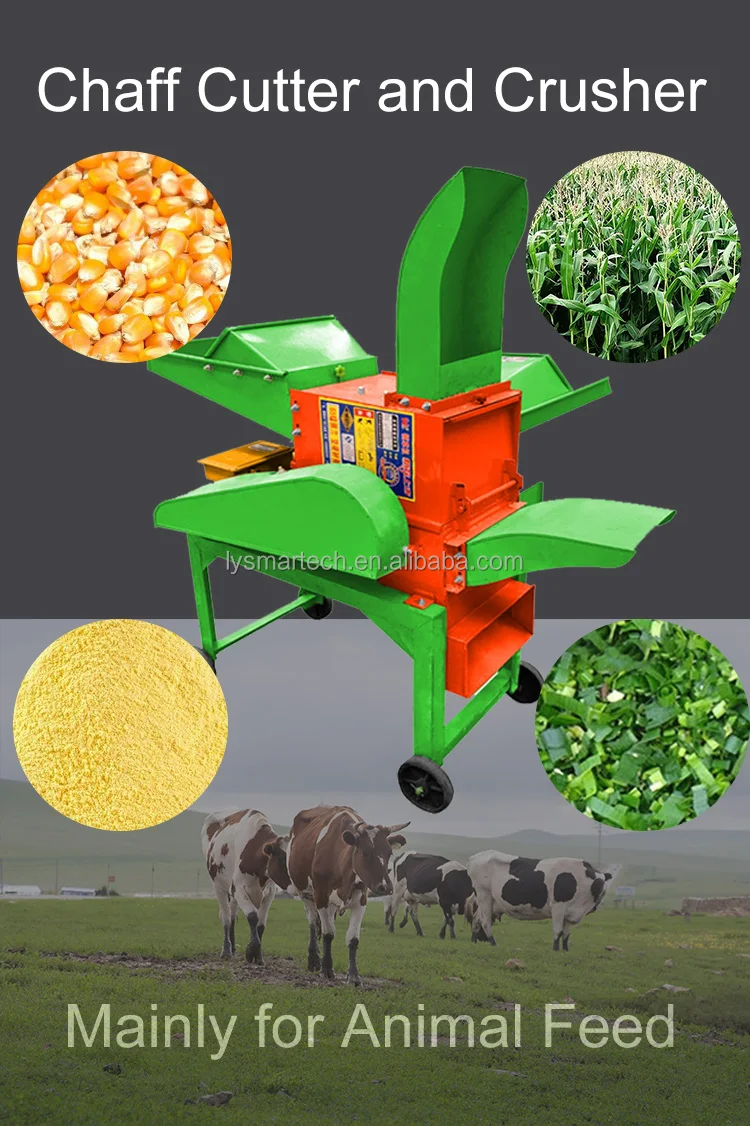 Combined Grass Chopper Chaff Cutter and Corn Crusher Machine for Cow ...