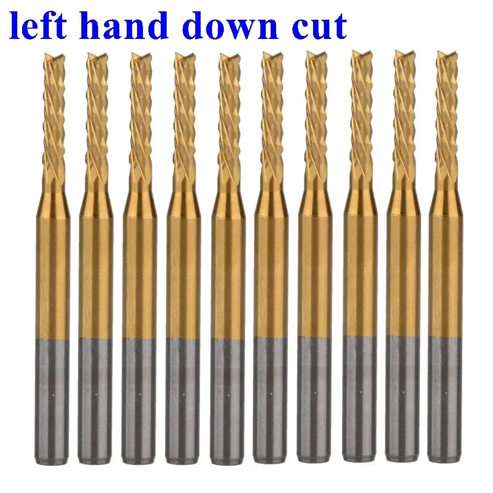 Hozly Down Cut Coated Corn End Mill Engraving Router Bits Pcb Tungsten ...