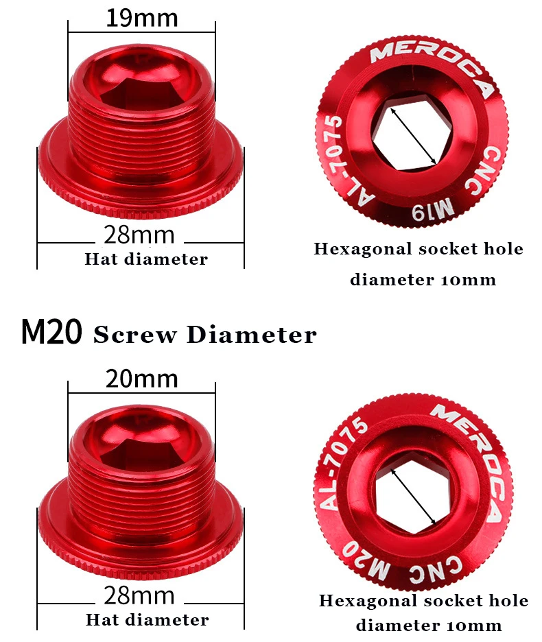 MEROCA Aluminum Alloy Mountain Bike Crank Cover - M18, M19, M20