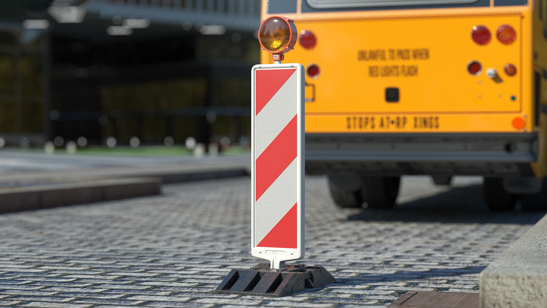 Heavy-Duty Reflective Chevron Sign Panel with Base Lane Delineator ...