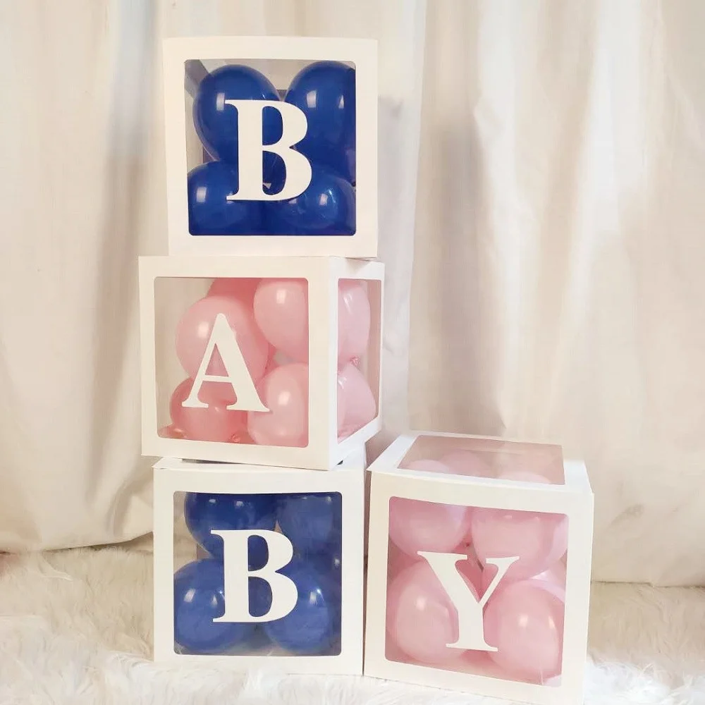 DIY 26 Letters Alphabet Transparent Block Box for Parties