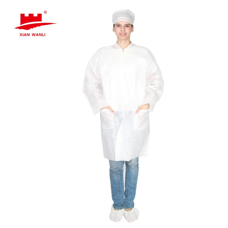 Disposable Lab Coat Protecting Workers Cleanroom Pp Sms Microporous ...
