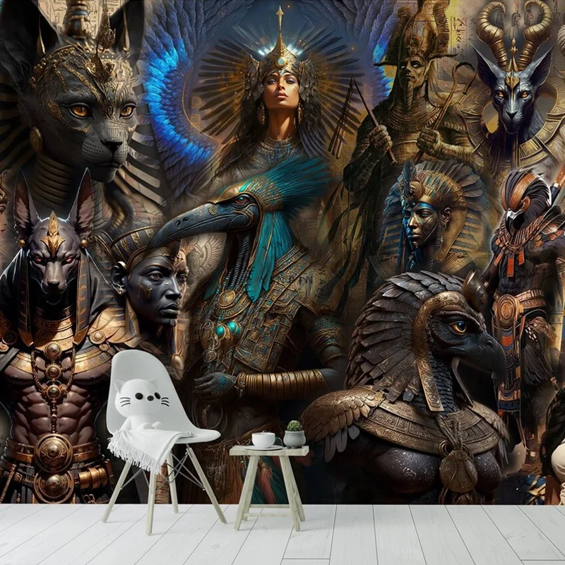 Alibaba.com: Ancient Egyptian Mythical Gods 3D adhesive wall wallpaper ...