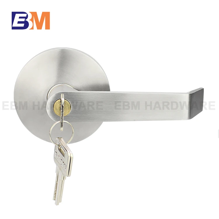Fire Door Lock Outside Push Panic Bar Lever Handle Satin Stainless ...