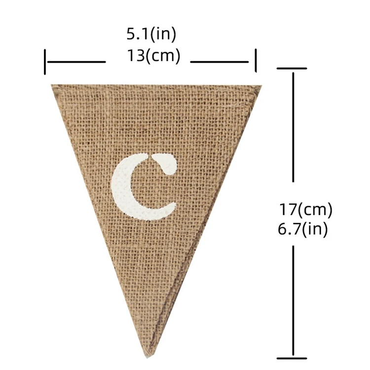 New Hessian Jute Fabric Rustic Burlap Bunting Banners Banner Flags ...