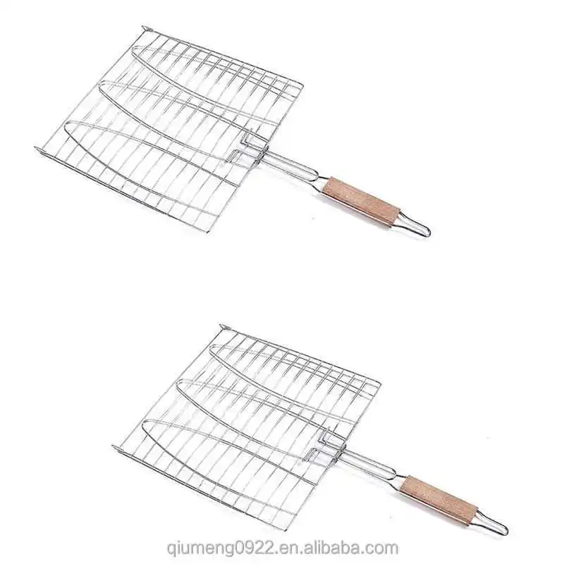 Handle Barbecue Tool Bbq Fish Grill Net Barbecue Grilling Fish Rack Non ...