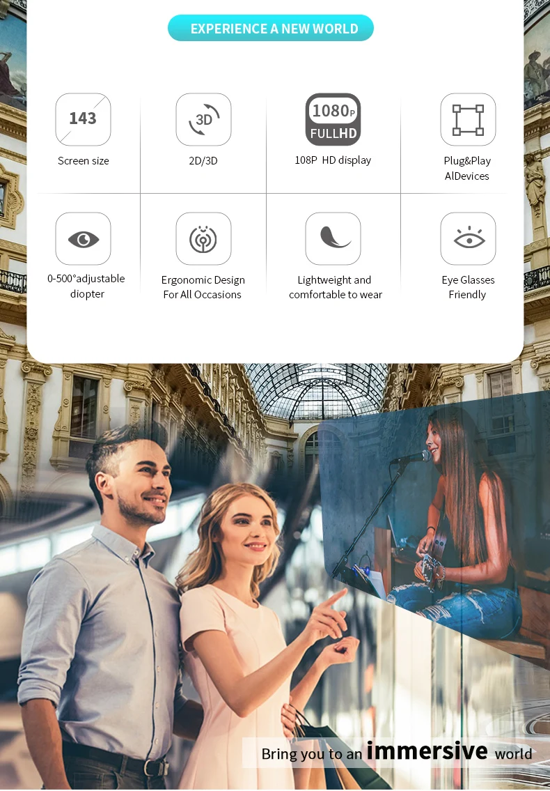 Luminous Neon Smart Glasses - AR BOX Metaverse Experience