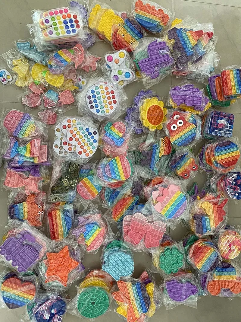 50+designs High Quality Silicone Pops Itting Fidget Toys New Push Pop ...