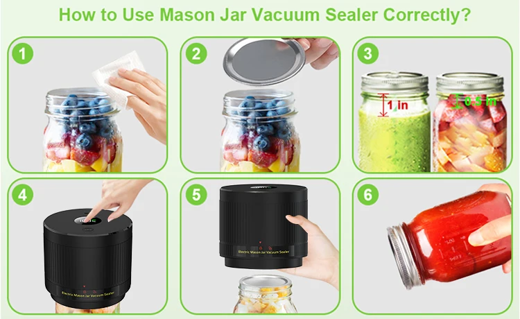 New Household Automatic Mason Jar Sealer Vacuum Seal Glass Jar Sealer ...