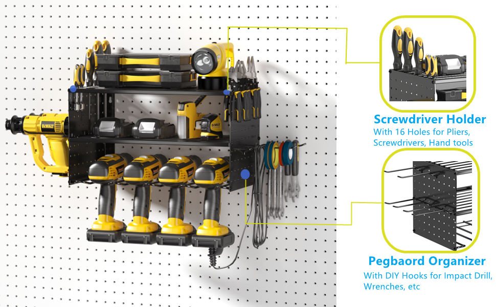 Workshop Tool Room Warehouse Heavy Duty Pegboard Power Tool Rack ...