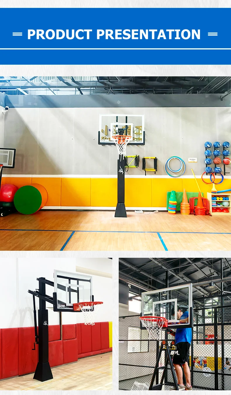 Outdoor Adjustable In-ground Basketball Training Hoop With High Rebound ...