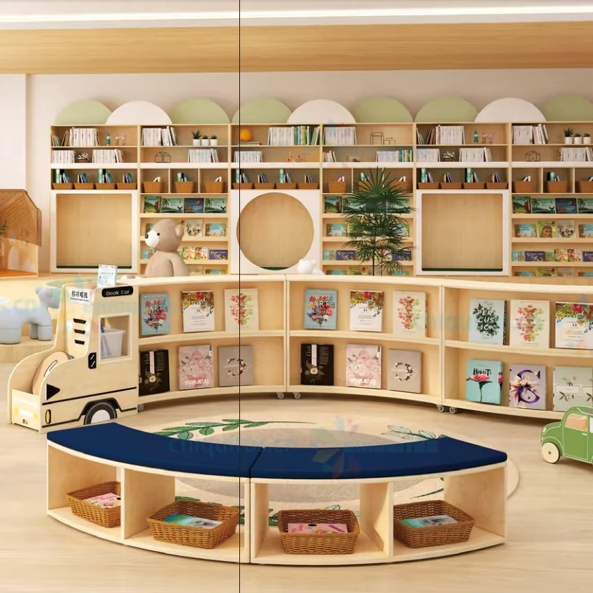 Chiquitos Customizable Kids Reading Corner Furniture Wooden Bookshelf ...