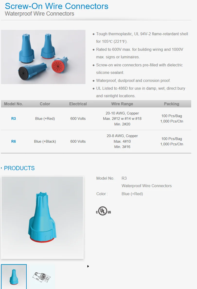 Waterproof Wire Nuts For Outdoor Lights For Awg 20-10wire Nuts 50 Pcs ...