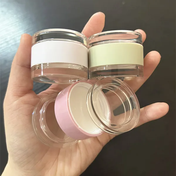 Pink White Green Clear Crystal 2 In 1 Round Lip Balm Packaging Layer ...