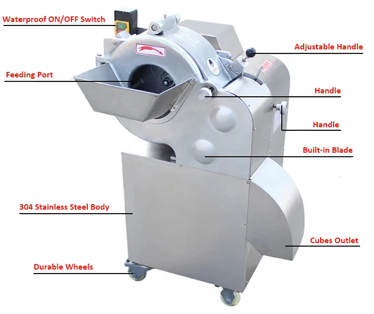 Industrial Vegetable Fruit Dicing Cassava Chopper Tomato Pepper Cutter ...