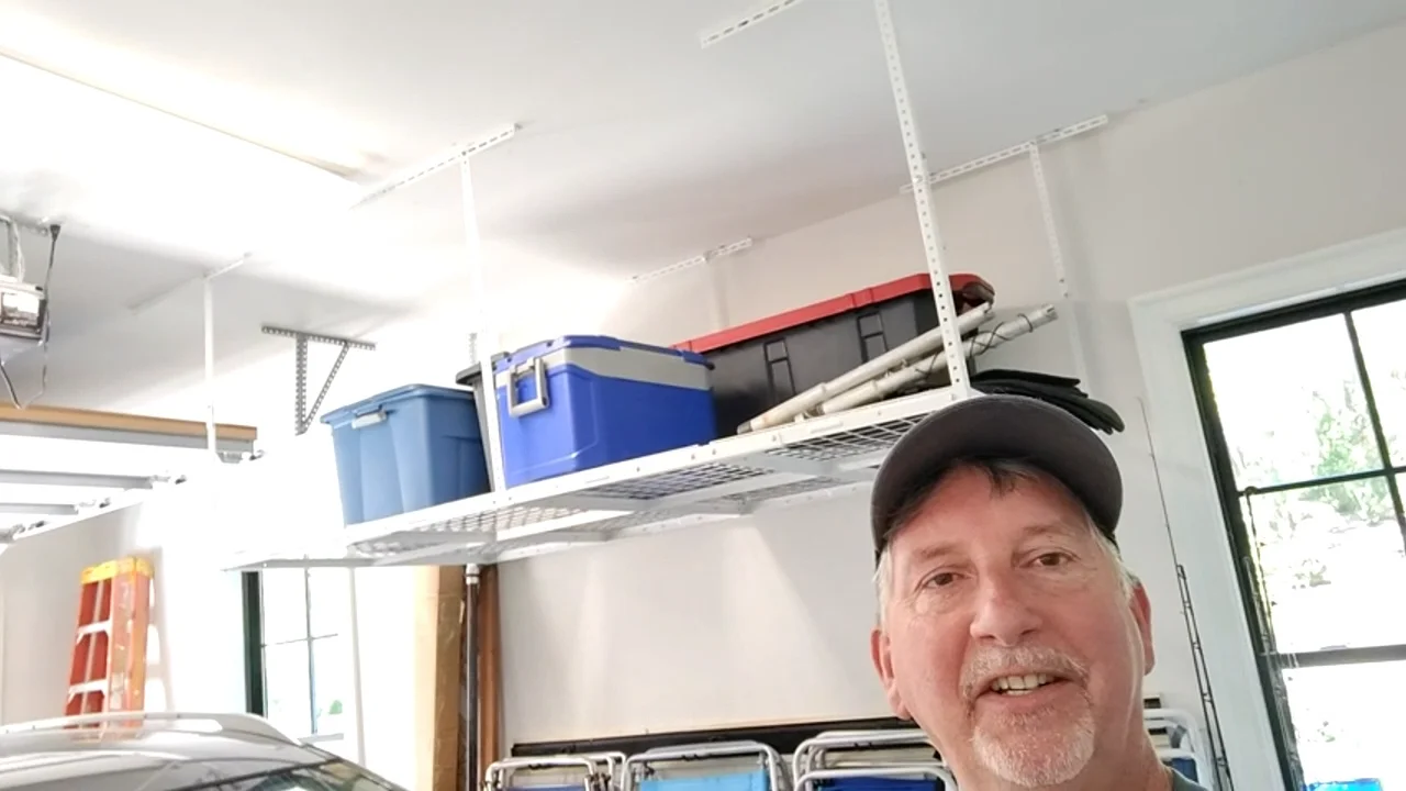 Wall Mounted Stackable Bin Rack Overhead Garage Storage Shelf For ...