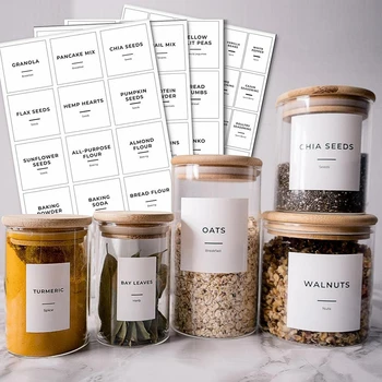 Custom Preprinted Kitchen Pantry Labels For Food Containers,Kitchen ...