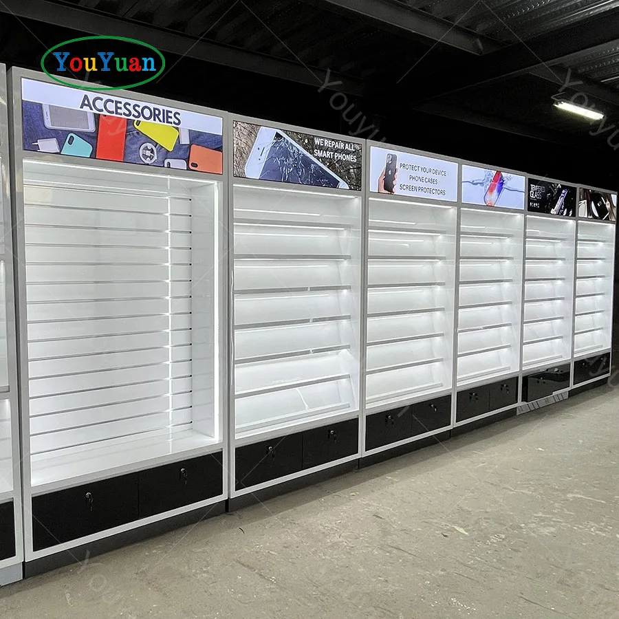 Plywood Glass Display Showcase For Mobile Shop Counter Display Cabinet ...