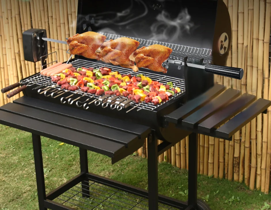 Heavy Duty Charcoal Rotating Grill Barbecue Stainless Steel Rotisserie ...