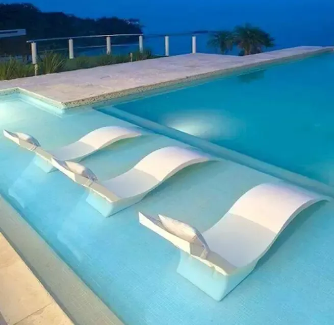 Ledge Pool Lounge Chair Swimming Pool In Water Sun Loungers Plastic ...