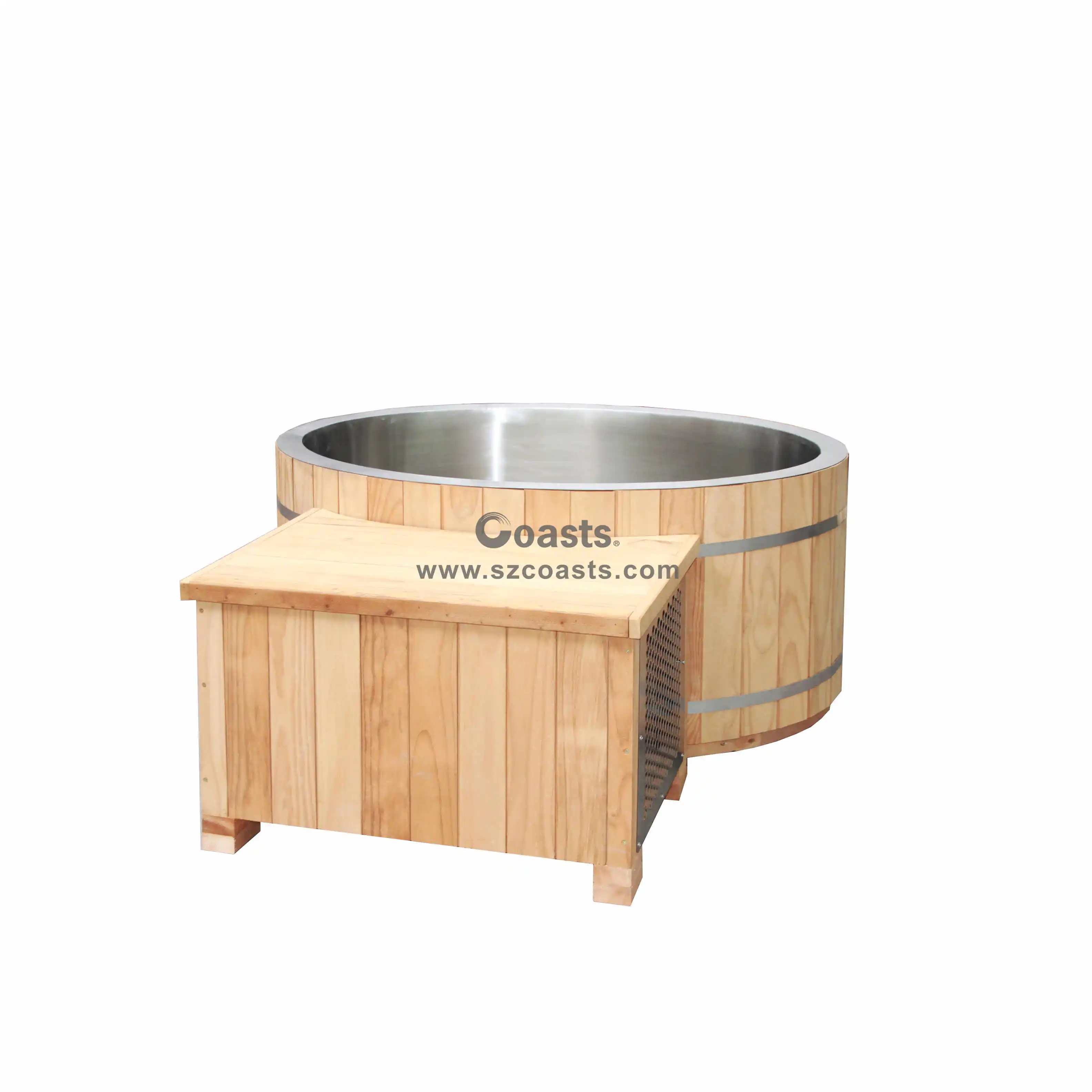 Ice Bath Fitness Recovery Cold Plunge Wooden Tub With Stainless Steel ...