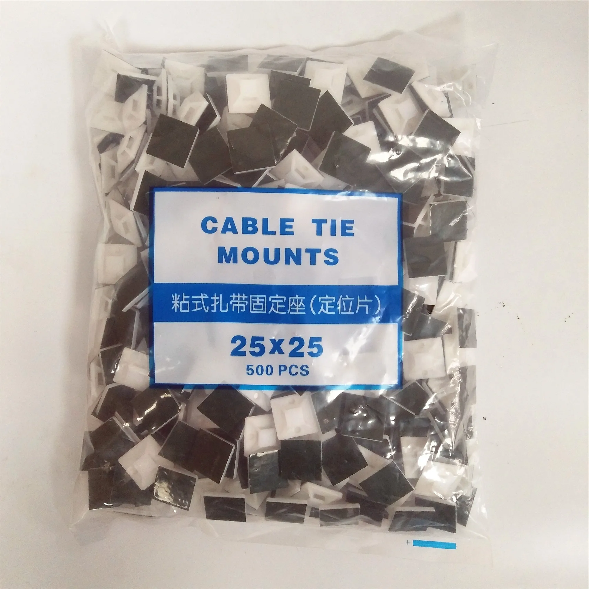 25x25mm Self Adhesive Pp Plastic Cable Tie Mount Wall Fixing Clamps ...
