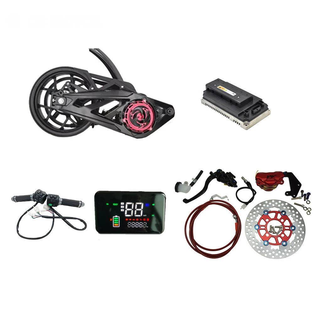 High Power Hub Motor 5kw 72v 100kph 12inch Mid Drive Motor Assembly ...