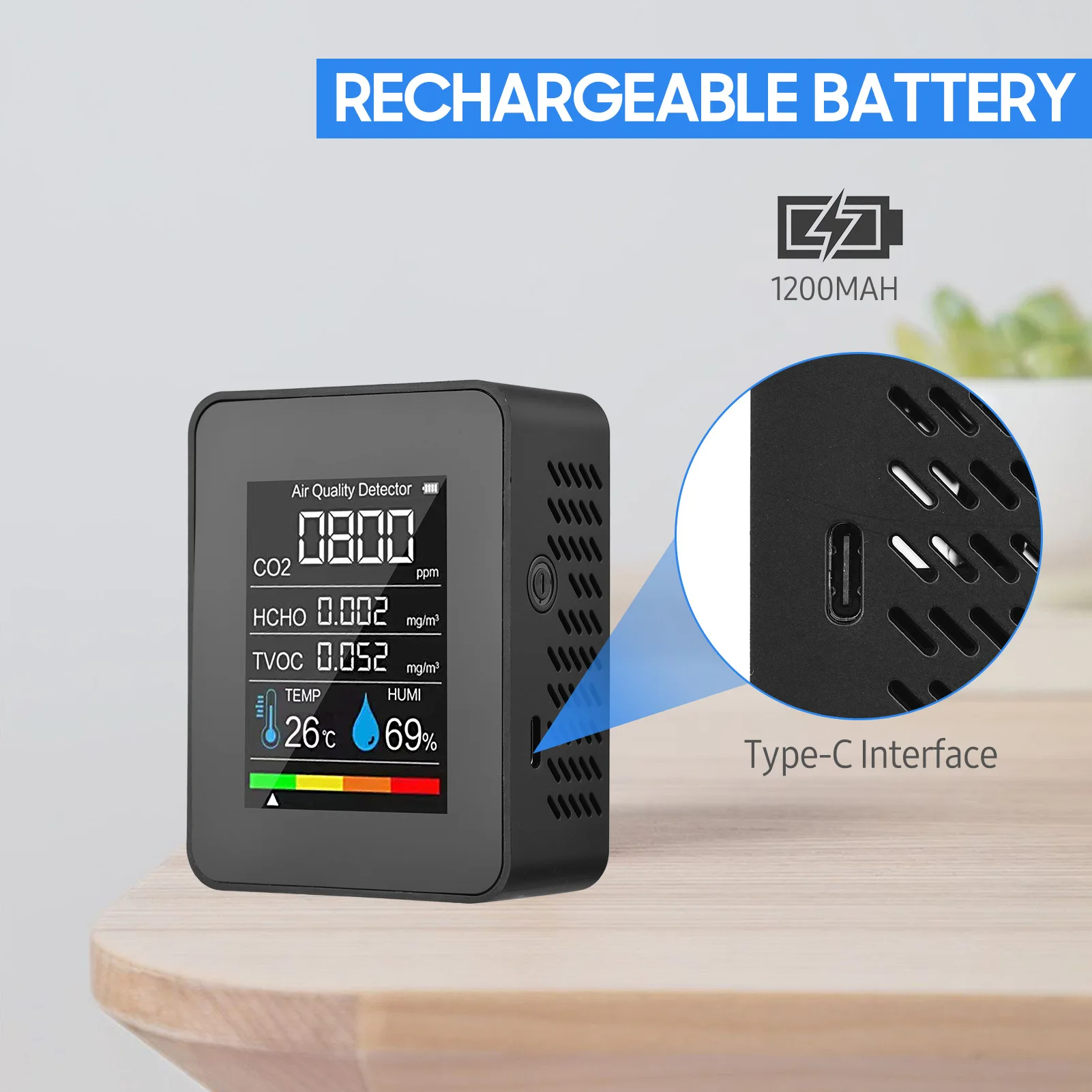 Portable Indoor Air Quality Detector With Multi-parameter Detection For ...