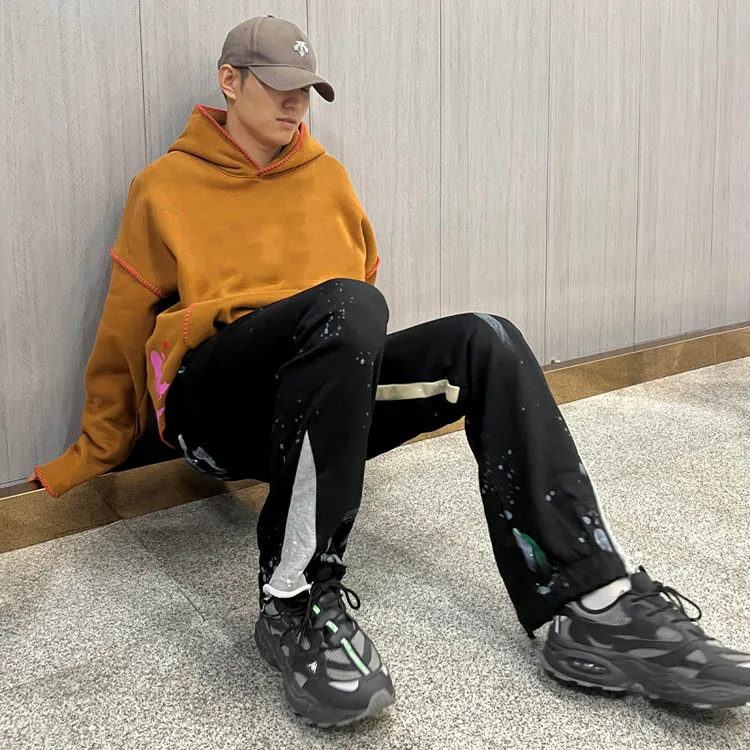 Custom Stack Pant Flared Sweatpants Men Jogger Sweat Pants Patchwork ...