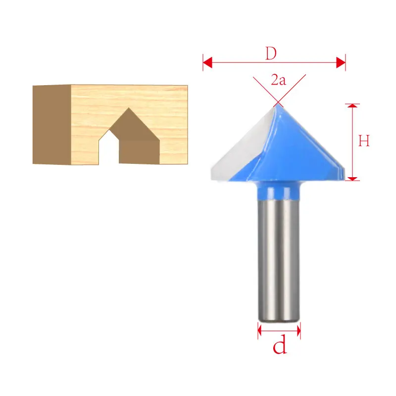 V Type Slotting Cutter Router Bits Milling Cutter CNC Router Bits for ...