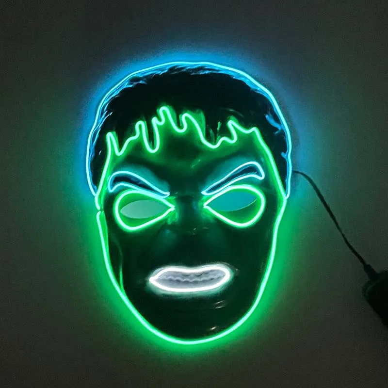 Glowing Halloween Masks - Superhero PVC Cosplay Faces