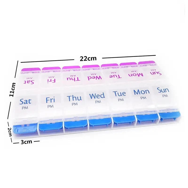 Easy Open Large Pill Organizer Day Night 7 Day Pill Box Twice A Day ...