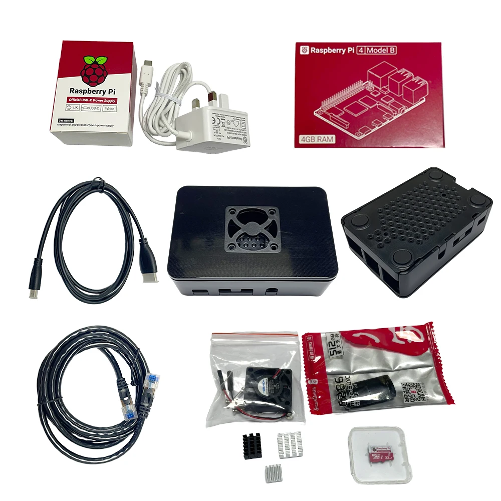 Raspberry Pi 4 Model B Starter Kit 4b 1gb 2gb 4gb 8gb Set Tablet Case Box Bundle Full Pi4 ...