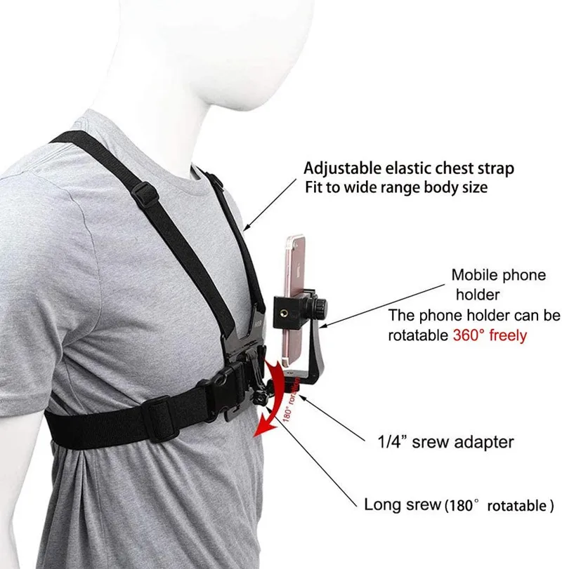 Universal Chest Mount for Action Cameras & Smartphones - Compatible ...