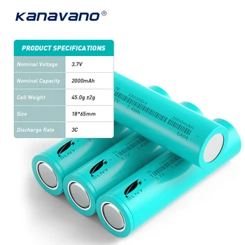 2000mah Bateria 18650 Rechargeable Battery 3.7 Volt 2000mah 3c Lithium ...