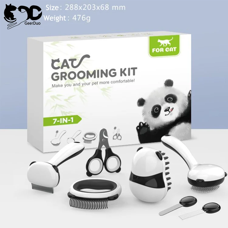 Geerduo Cute Panda Design Ultimate Pet Grooming Kit Tools Nail Clipper ...