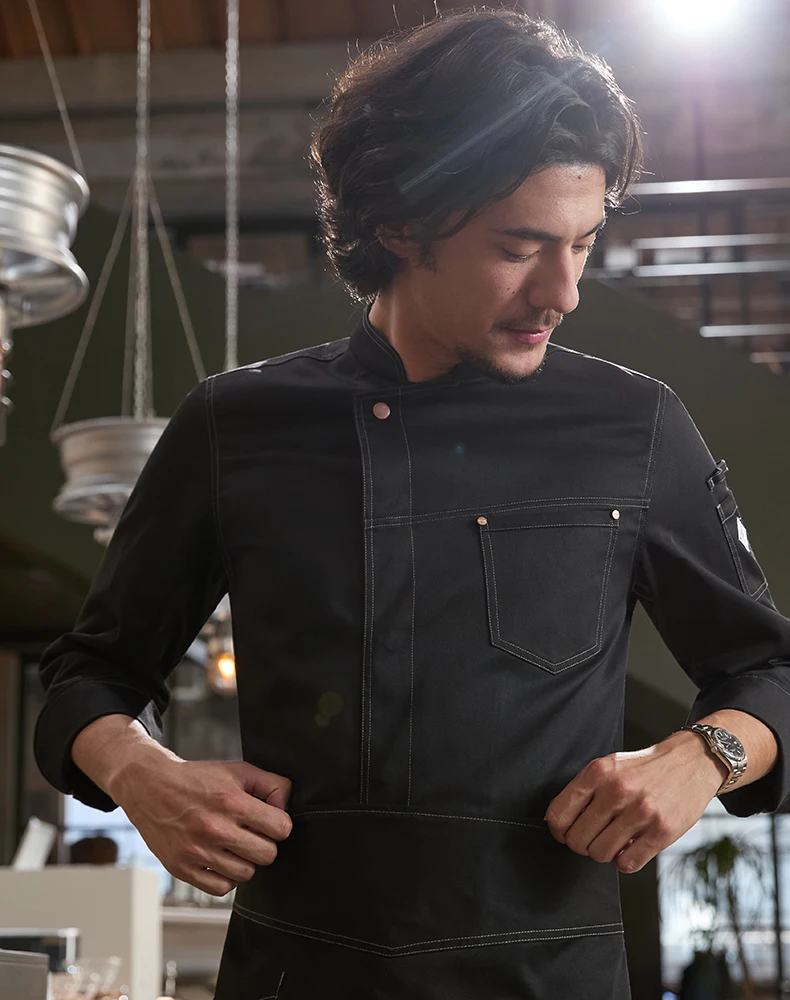 Four Seasons High-End Kitchen Cooking Clothes New Long Sleeve Chef Work ...
