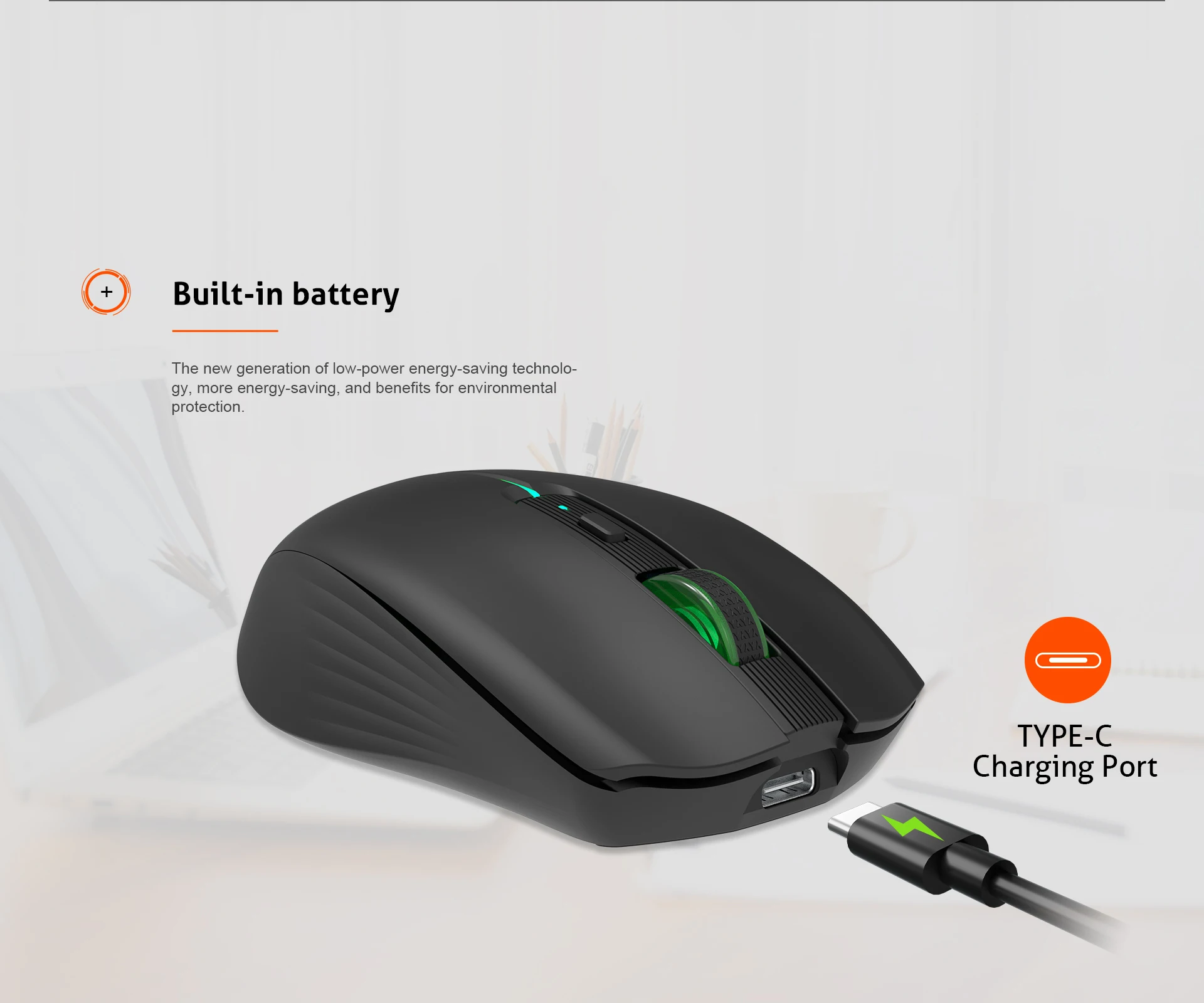 Meetion BTM002 Wireless Mouse - Portable 2.4G RGB Silent Mouse for ...
